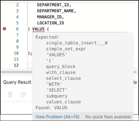 Running SQL, PL/SQL and JavaScript Code in the Worksheet Editor